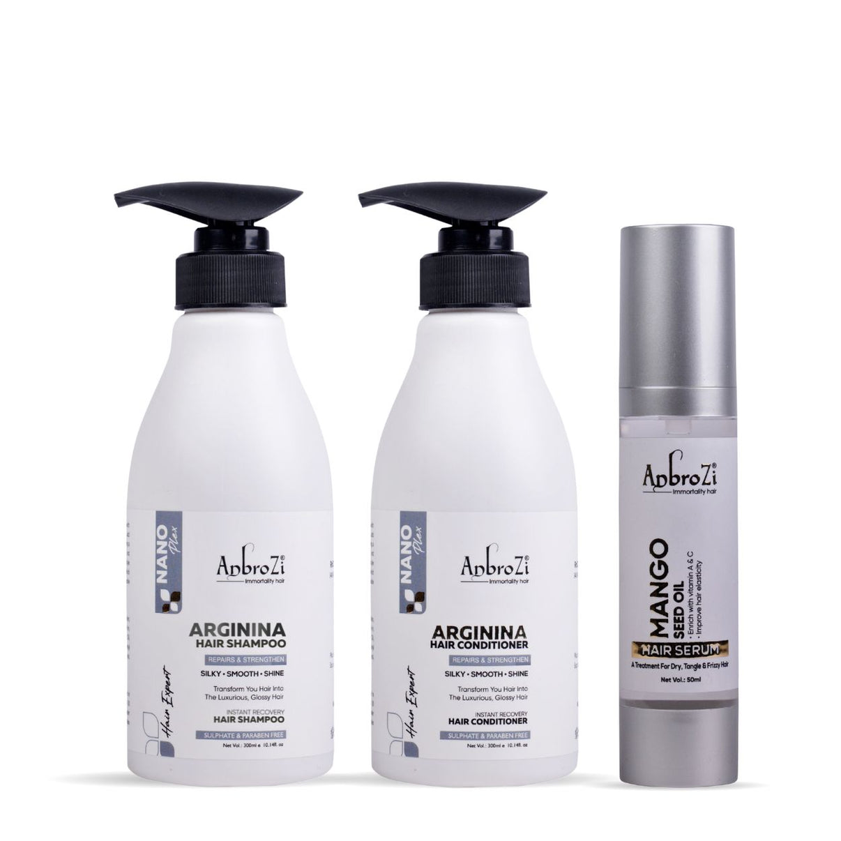Nanoplex Arginina Hair Shampoo, Conditioner (300ml) & MANGO SEED OIL s ...